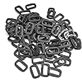 100pcs Pack Loops Looploc Buckles Rectangle Rings Plastic Black ...