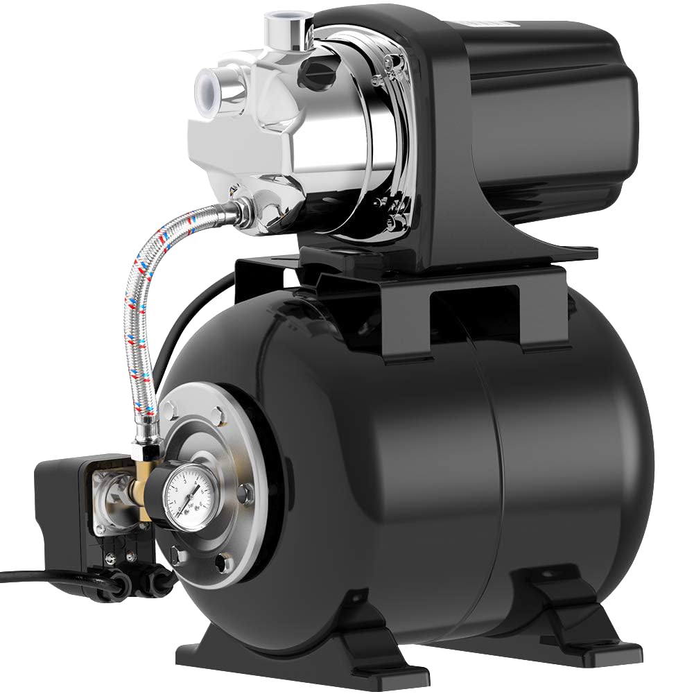 Lanchez 1.6 HP Shallow Well Pump with Pressure Tank, 1340 GPH Automatic ...