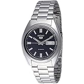 Amazon.com: Seiko 5 Blue Dial Stainless Steel Automatic Mens Watch ...
