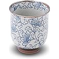 Amazon.com | Traditional Japanese Mino Ware Sometsuke Teacup - Floral Pattern, 8 fl oz, Compact ...