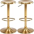Amazon.com: Brage Living Adjustable Bar Stools Set of 2, Swivel Round ...