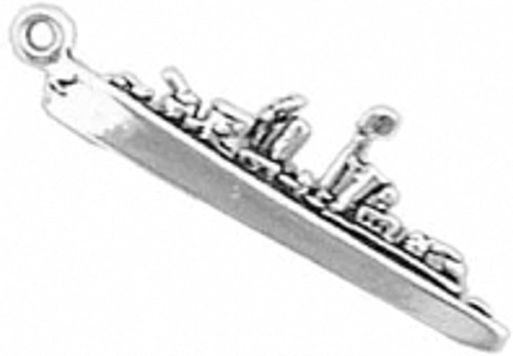 Amazon.com: Sterling Silver 3D Naval Destroyer Ship Military Charm ...