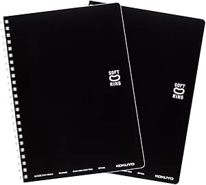 Amazon.com : Kokuyo D Shaped Soft Ring Notebook, 6mm ruled w/dot-lines, 29 Lines, 50 Sheets, A5 ...