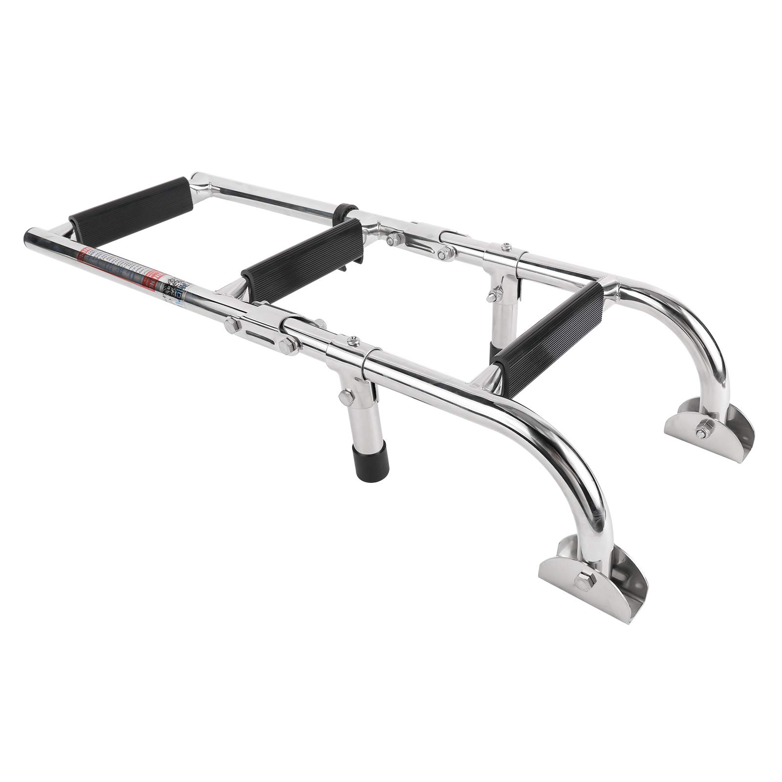Foldable Stainless Steel Marine Boat Ladders, Stern Mount W Rubber ...