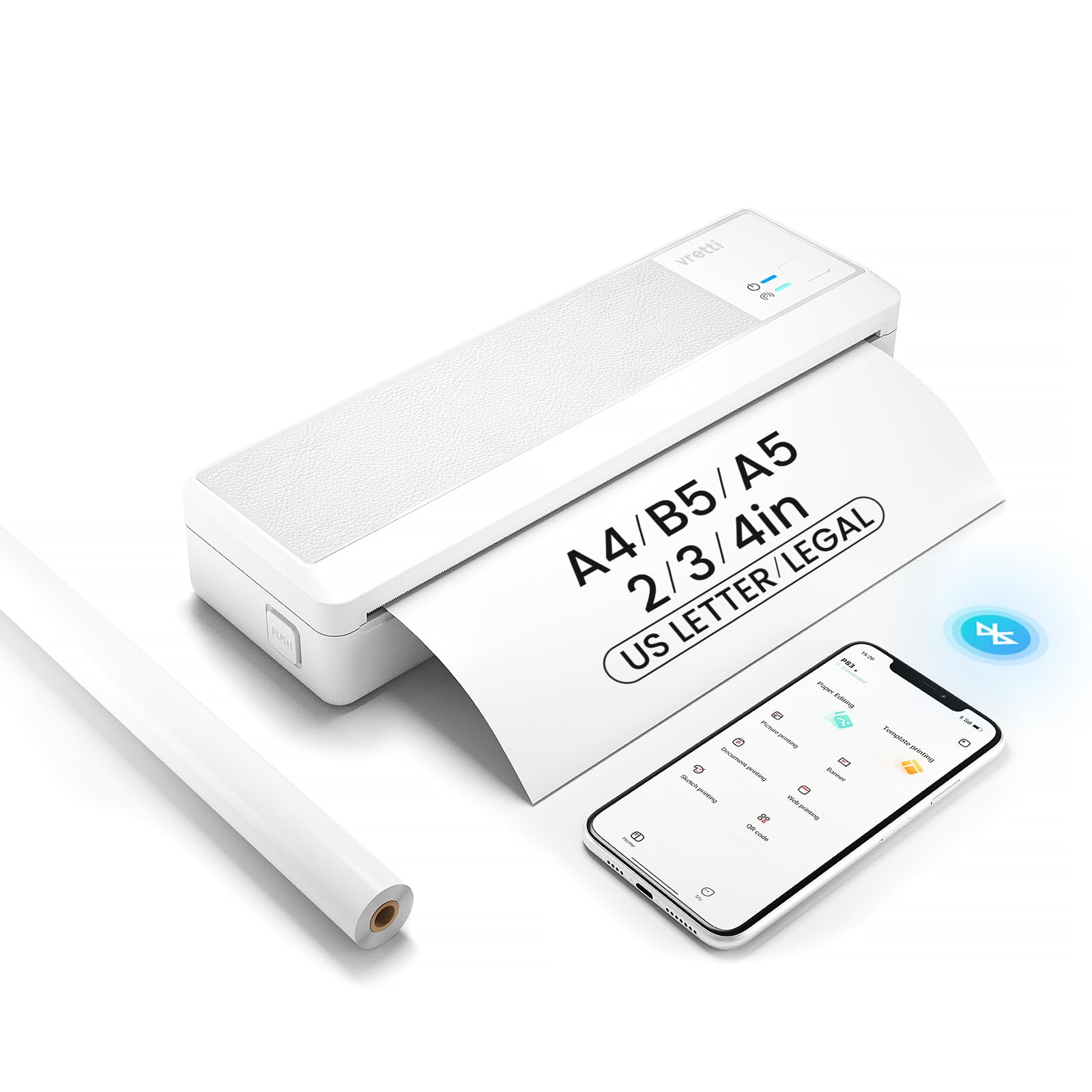 vretti Portable Printers Wireless for Travel, P83 Portable Thermal ...