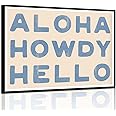 Amazon.com: Aloha Howdy Hello Wall Art, Trendy Western Coastal Cowgirl ...