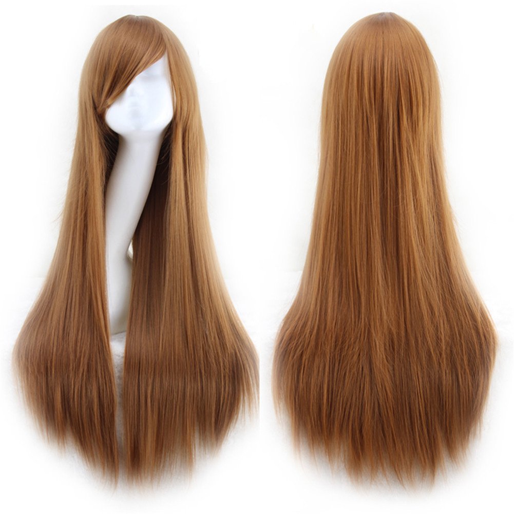 Amazon.com: TopWigy Long Straight Cosplay Wig Synthetic Side Part Anime ...