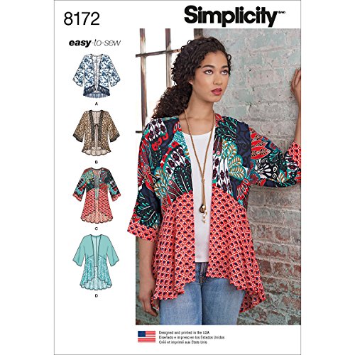 Simplicity 8172 Easy to Sew Misses' Kimono Sewing Pattern Kit, Code ...