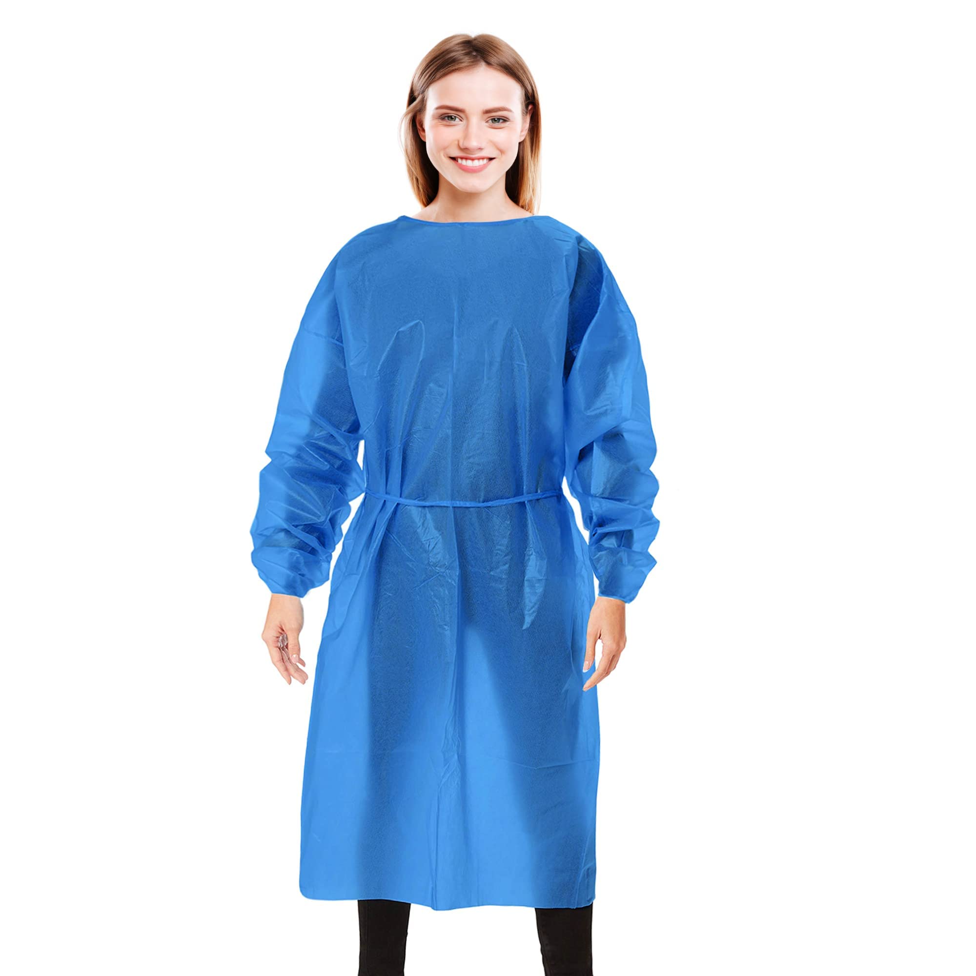 Mua AMZ Blue Disposable Isolation Gown, Large. Pack of 10 PP + PE ...