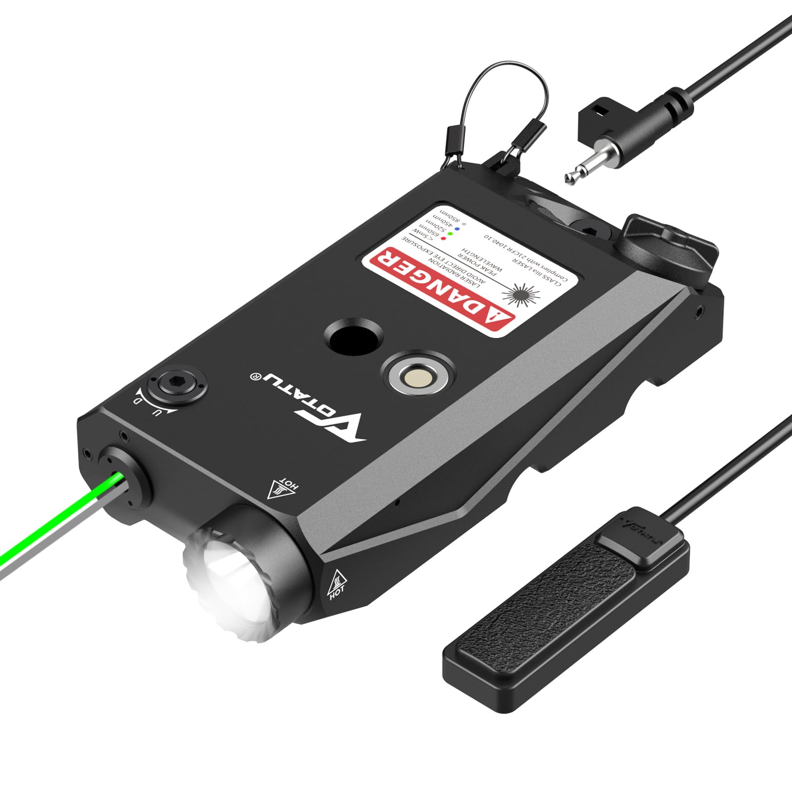 VOTATU V840 Green Laser/Light/IR Combo, 1500 Lumens Tactical Flashlight Laser for Rifle and ...