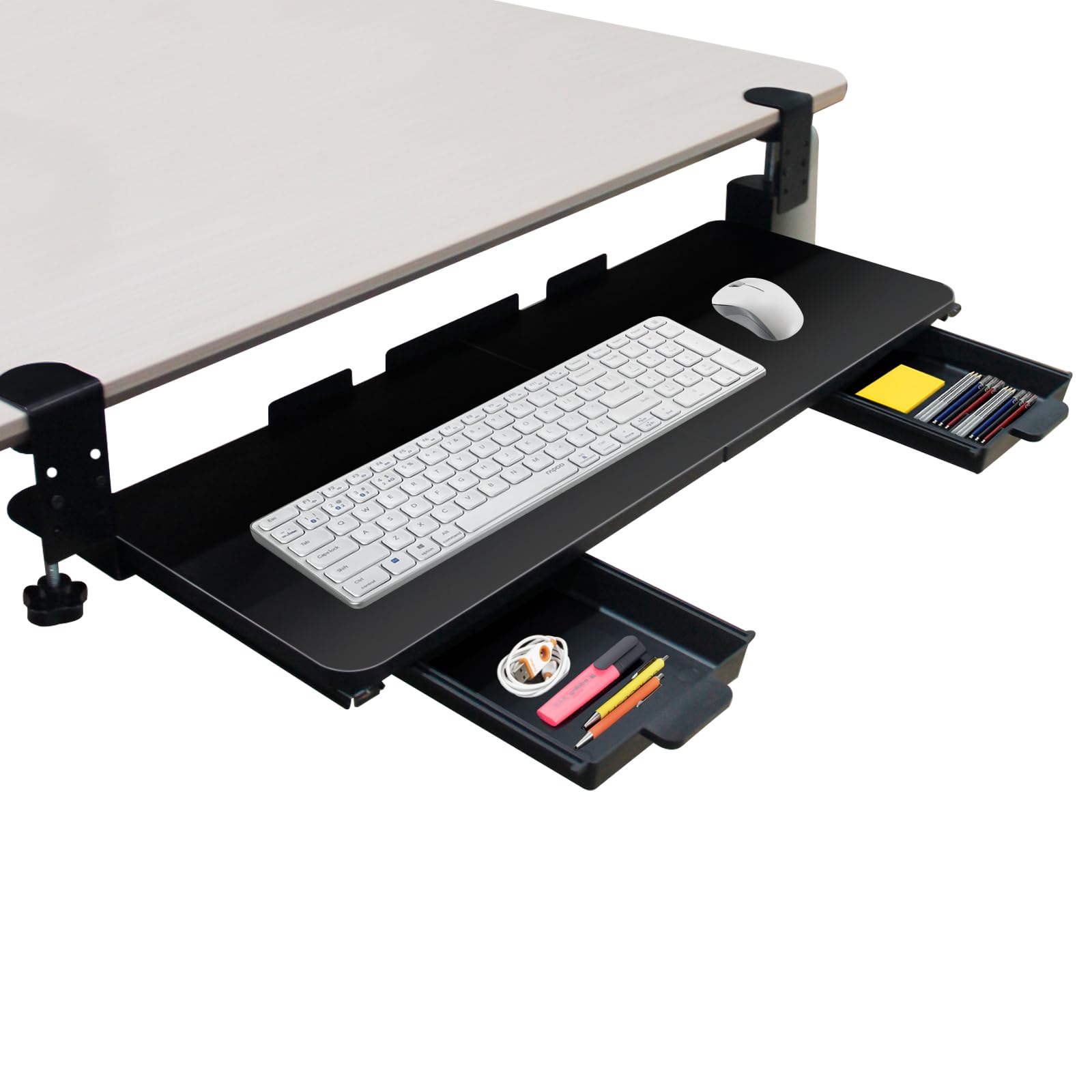 Keyboard Tray Under Desk, Pull Out Keyboard Tray Under Desk with C-Clip ...
