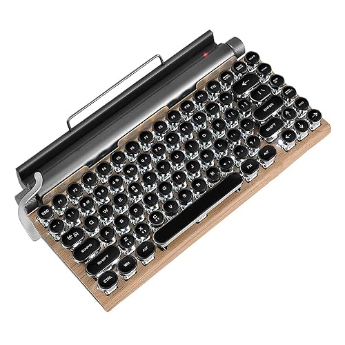 GUAZI STORE Retro Typewriter Keyboard Punk Round Keyboard 83-Key ...