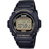 Amazon.com: Casio W219H Series | Men’s Digital Watch | Black/Orange ...