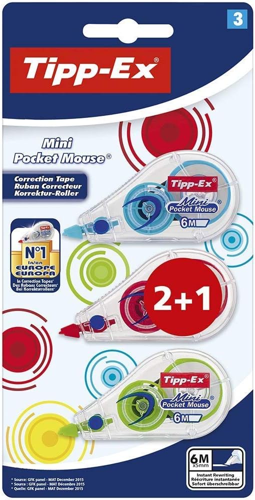 Tipp-Ex Mini Pocket Mouse Rubans Correcteurs 6 m x 5 mm - Couleurs ...