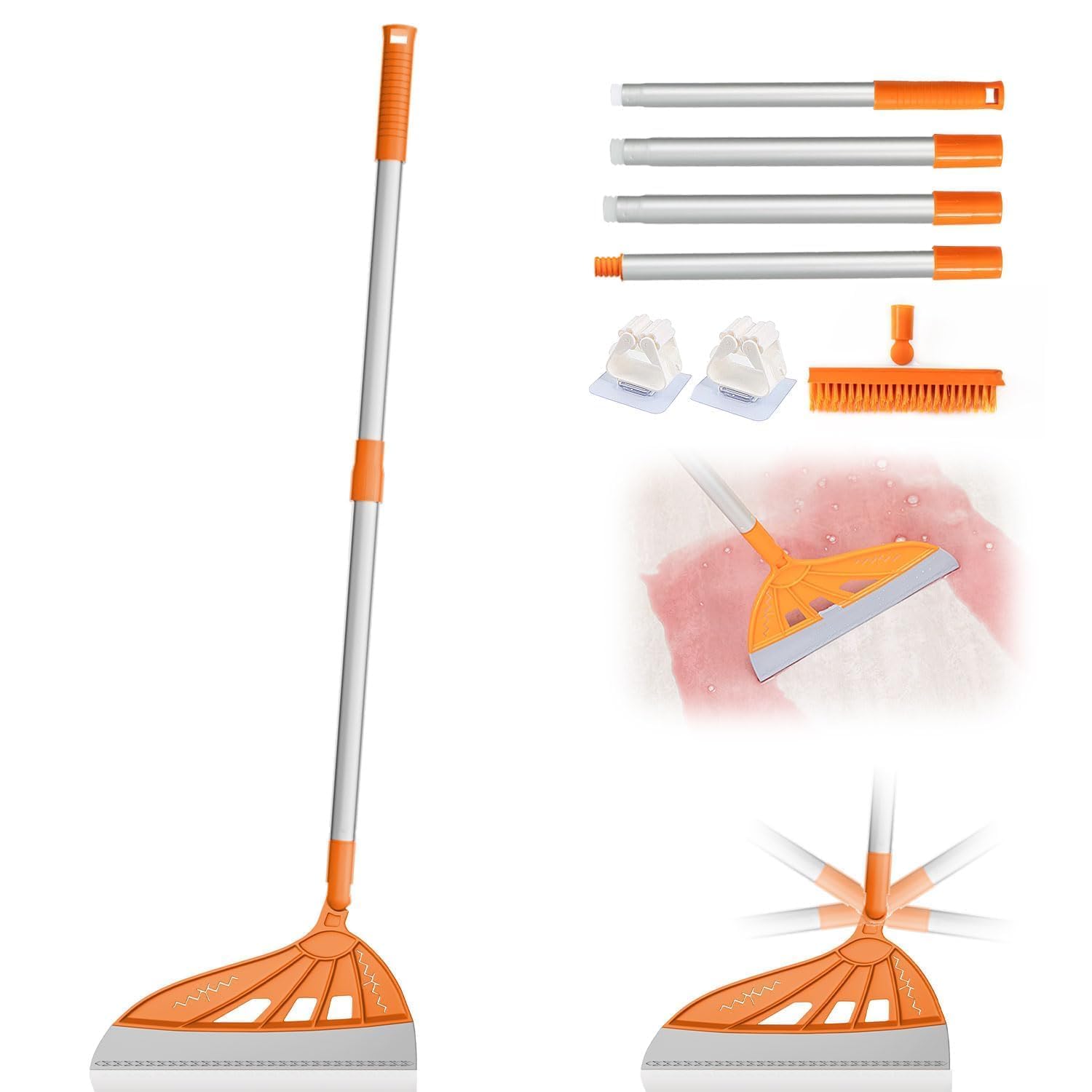 Magic Air Broom with V-Shape Brush, 2 in 1 Silicone Broom for Floor ...
