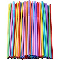 Amazon.com: 100 Pcs Colorful Plastic Long Flexible Straws.(0.23 ...