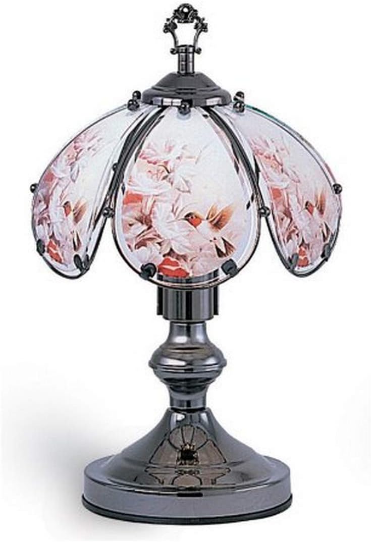 OK Lighting OK-603C-HC5 14.25-Inch Touch Lamp with Hummingbird Theme ...
