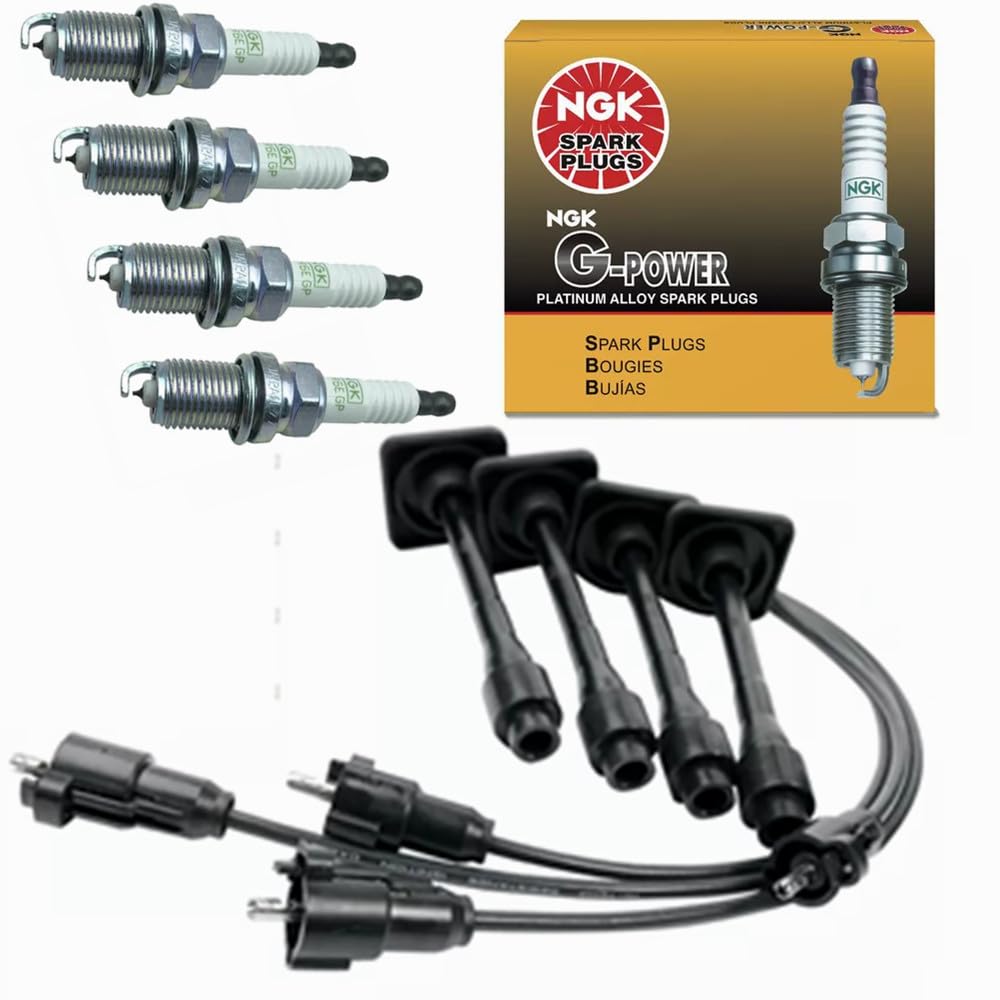 Yoshi Motors Wires Cable Set & 4 NGK Platinum Spark Plug Replacement ...