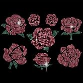 Amazon.com: SUPERDANT Red Roses Heat Transfer Rhinestones Flowers Iron ...
