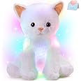 Amazon.com: Houwsbaby Light up Cat Stuffed Animal LED Glowing Kitty ...