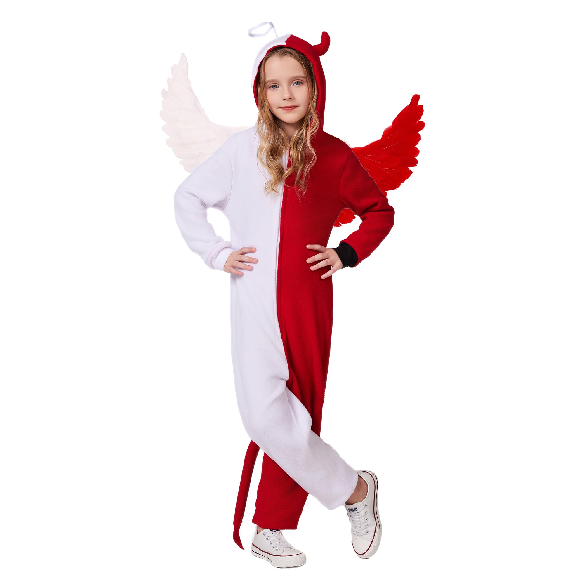 Nuehoryu Devil Costume for Kids Devil Jumpsuit Angel Devil Costume for ...