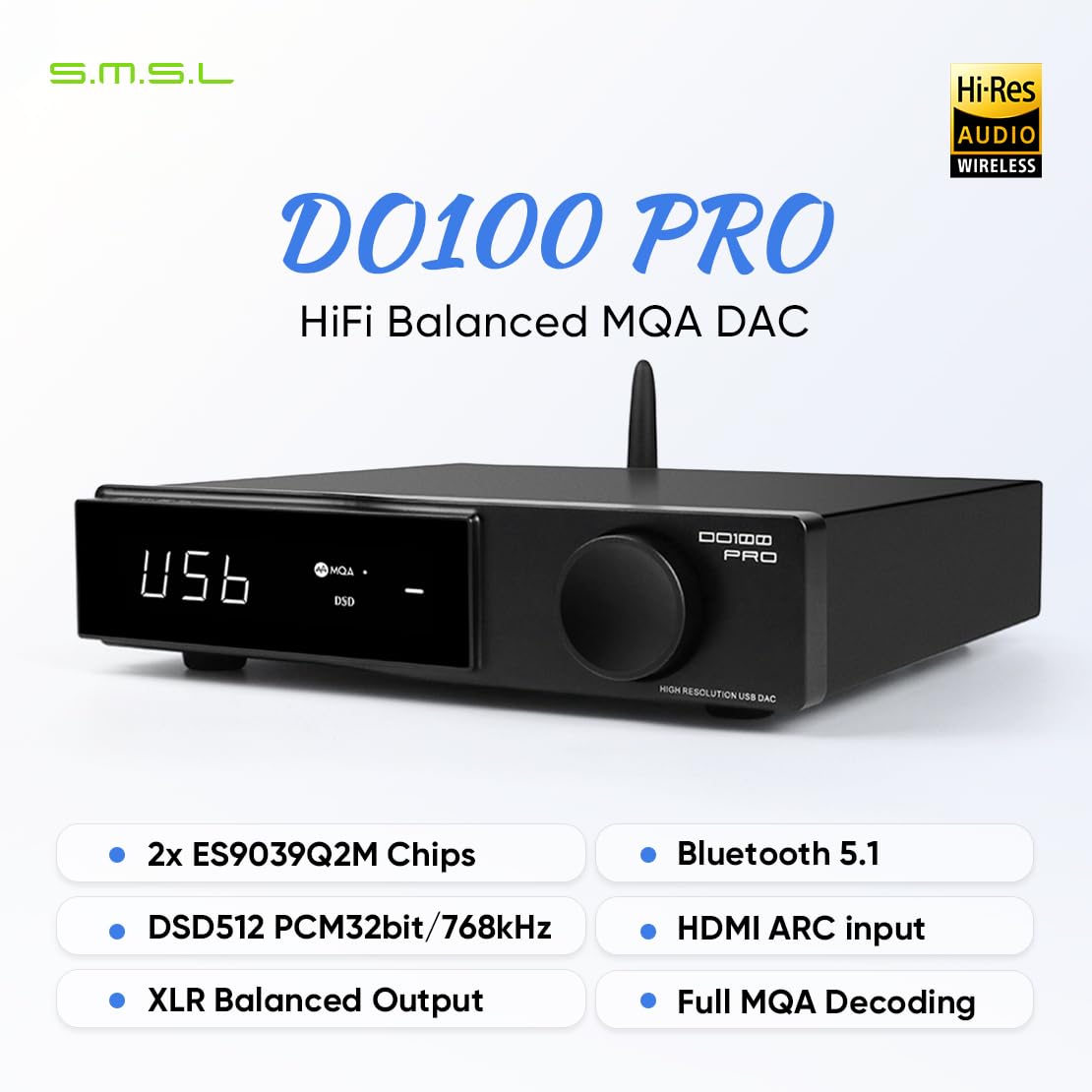 Mua SMSL DO100 PRO HiFi MQA DAC 2 x ES9039Q2M, XU316 Desktop Digital ...