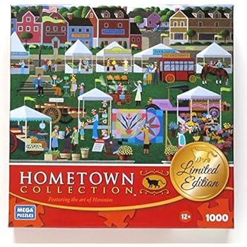 Amazon.com: Hometown Collection 1000 Piece Puzzle - Fabulous Farmer's ...