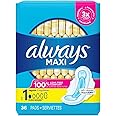 Amazon.com: Always Maxi, Size 1, Regular Pads With Wings, Unscented, 36 ...
