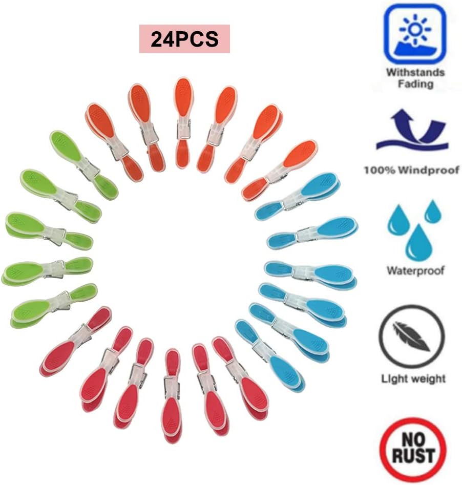 Maishijie 24 pack Soft Grip Clothes Pegs，Multi Colour Washing line ...
