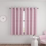 NATUS WEAVER Cotton Curtains Pink and White Buffalo Gingham Check ...