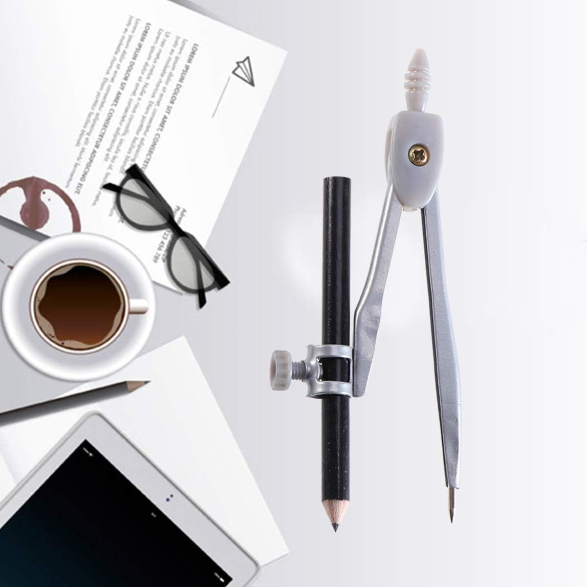 Kisangel Precision Metal Compass, Drawing Compass with Pencil Holder ...