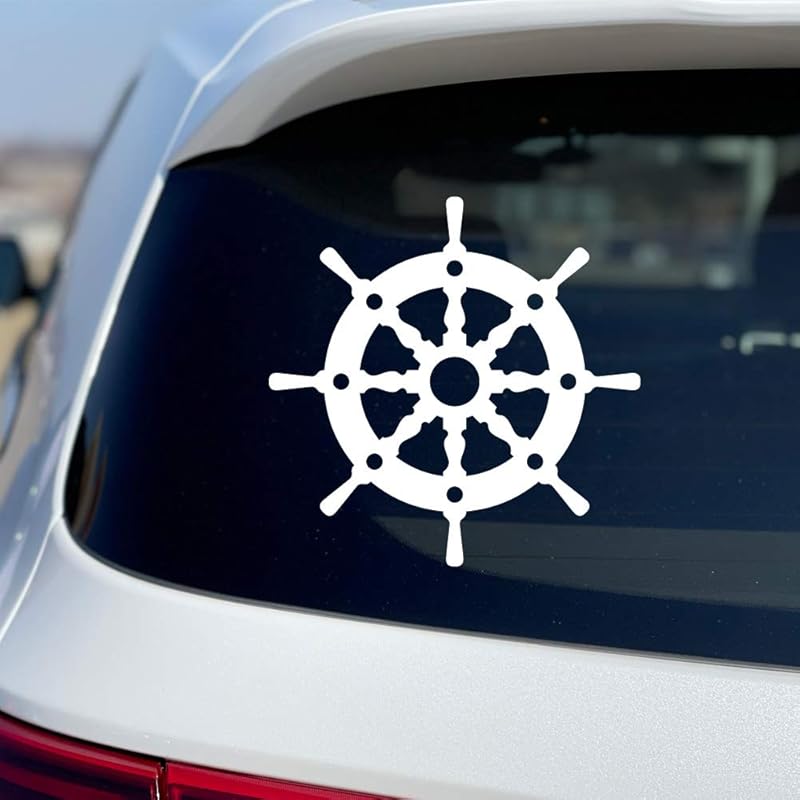 Amazon.com: Ship Wheel Yacht Boat Vinyl Decal Sticker (SW-01): Handmade