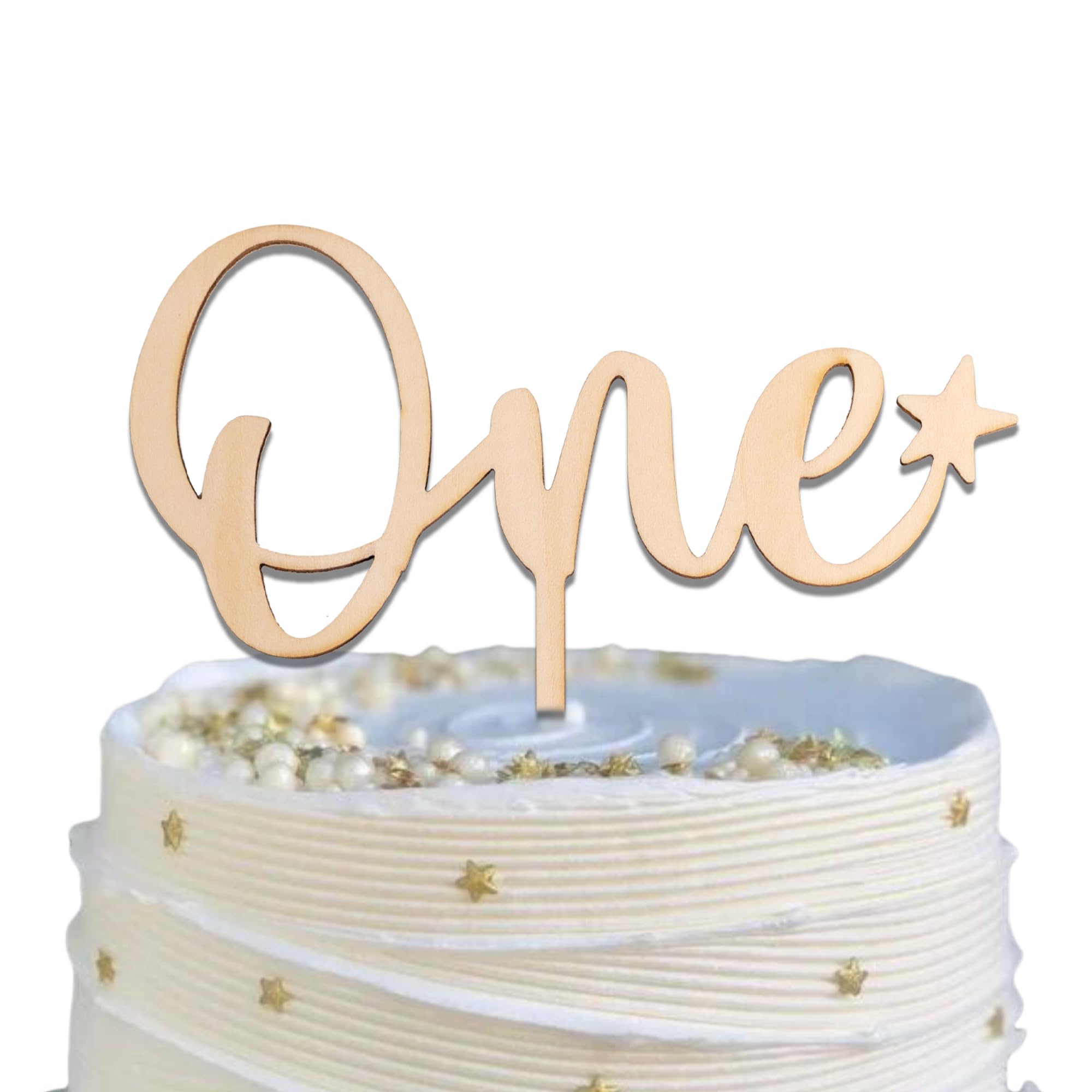 CIEQR One Star Cake Topper - One Wood Cake Topper, Twinkle Twinkle ...