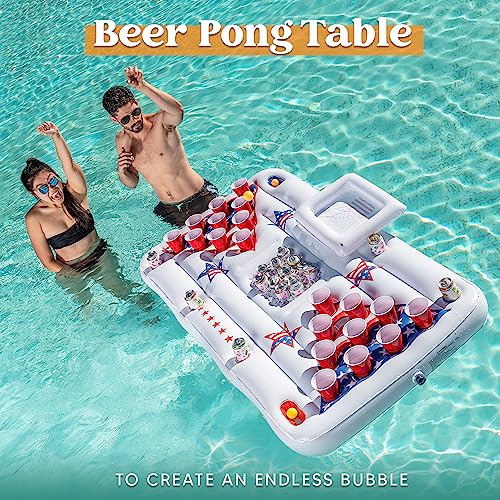 SLOOSH Summer Pool Games Inflatable Pong Table Float for Adults 6x3 Ft ...