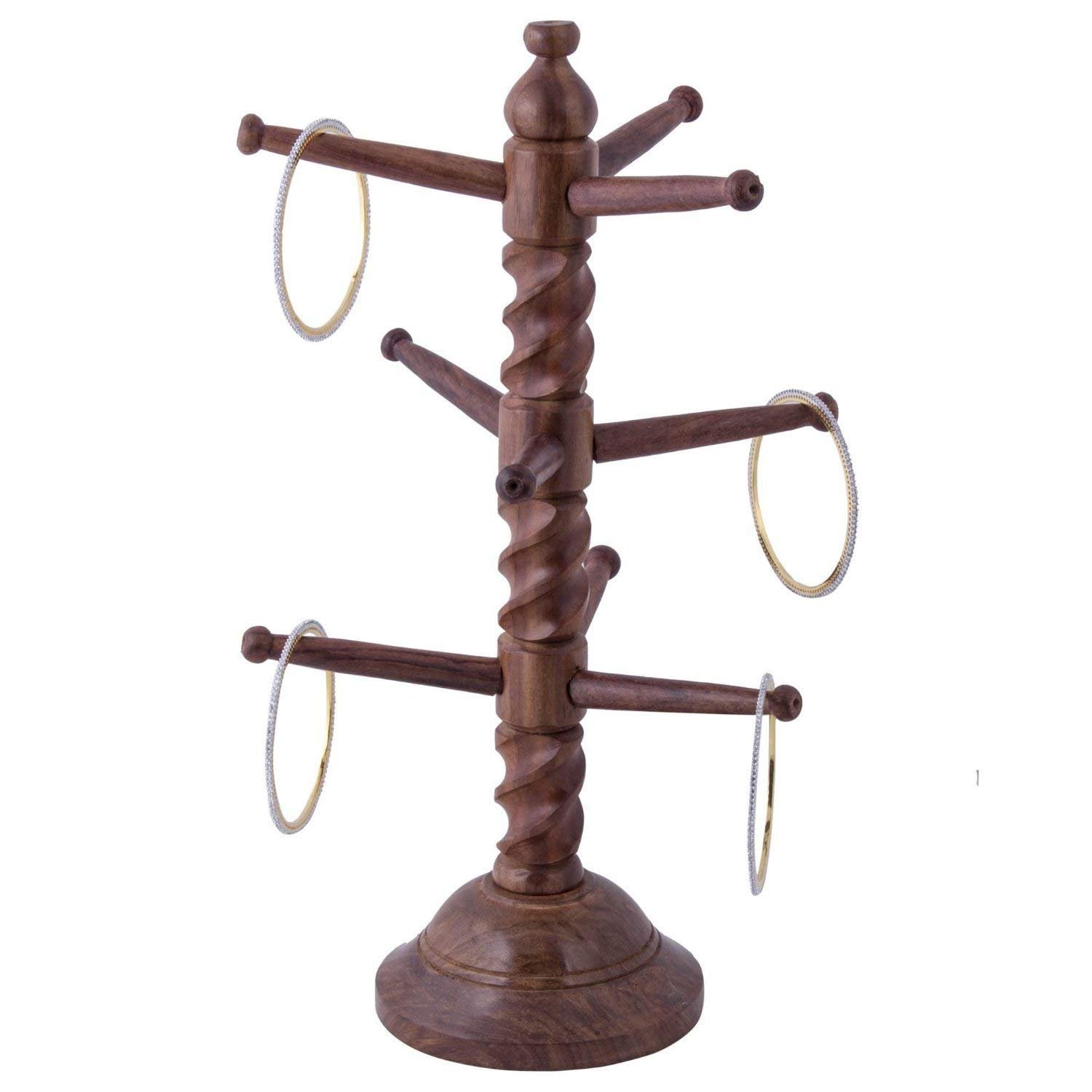 Wood Art Store Handmade Wooden Bangle Holder Jewellery Stand for Women ...