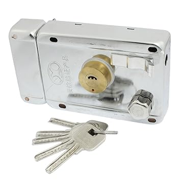 Door Security Dead Bolt Deadlock Rim Lock Replacement w 5 Keys: Amazon ...