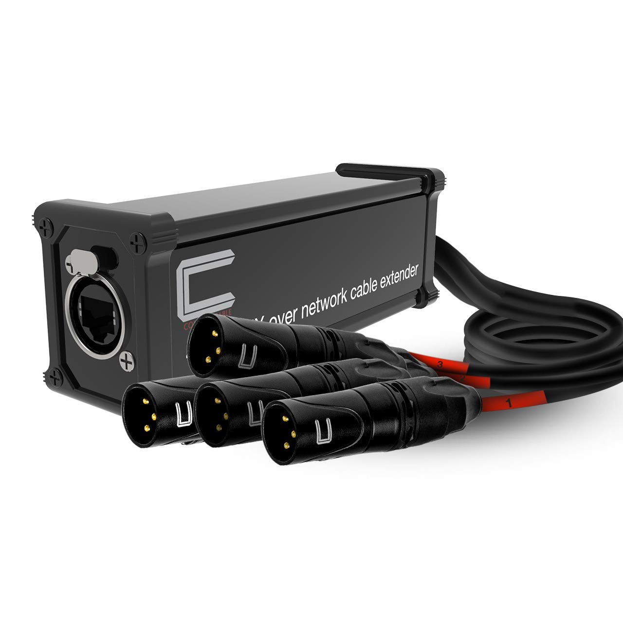 4 Channel 3-Pin XLR Male To Single Ethercon Cable -Compact Cat6 Multi ...