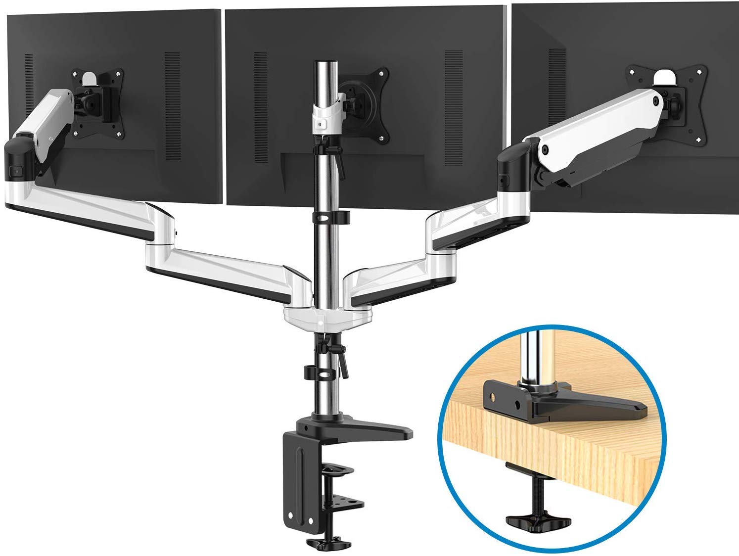 Mounts Full Motion Articulating Aluminum Gas Spring Monitor Mount Fit ...