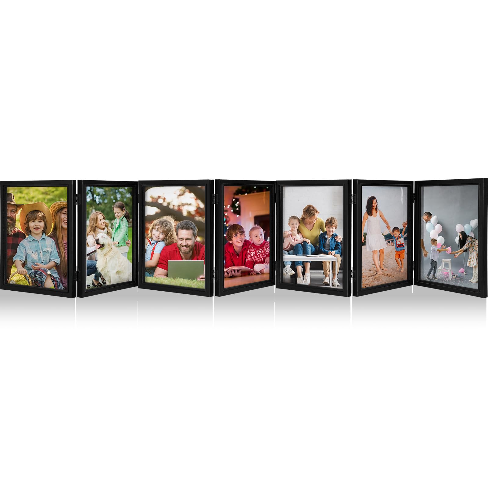 Sintuff 7 Folding 5 x 7 Hinged Picture Frames Foldable Collage Photo ...