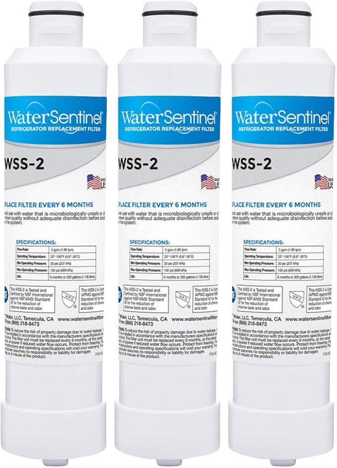 Water Sentinel WSS-2-3 Refrigerator Replacement Filter, 3-Pack: Amazon ...