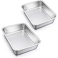 Amazon.com: E-far Lasagna Pan Set of 2, Deep Stainless Steel Baking ...