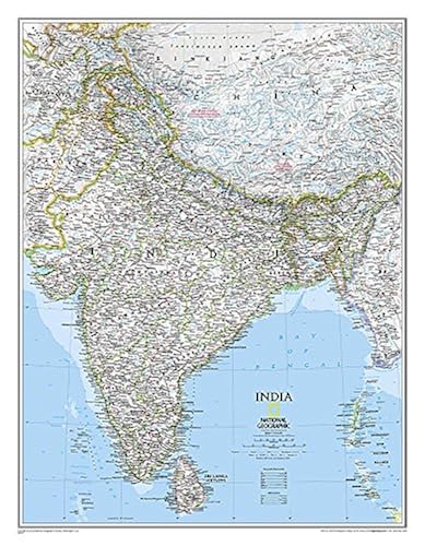 National Geographic India Wall Map - Classic (23.5 x 30.25 in ...