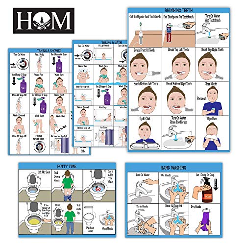 ALL NEW! ABA/OT Approved Step-By-Step 9X12" Set of 5 Visual Schedules ...