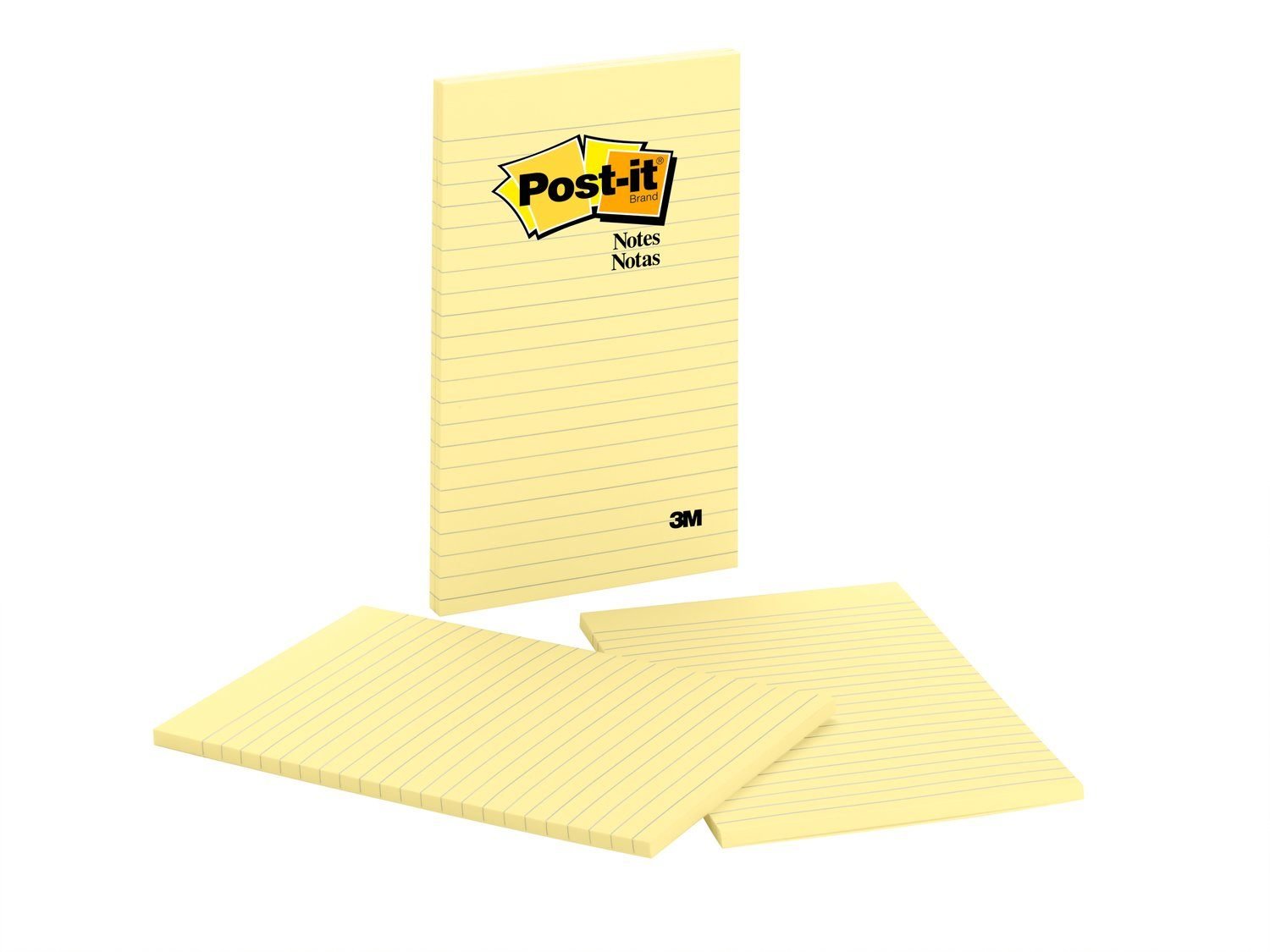 Post-It Notes, Original Pad, 5 Inches x 8 Inches, Lined, Canary Yellow ...