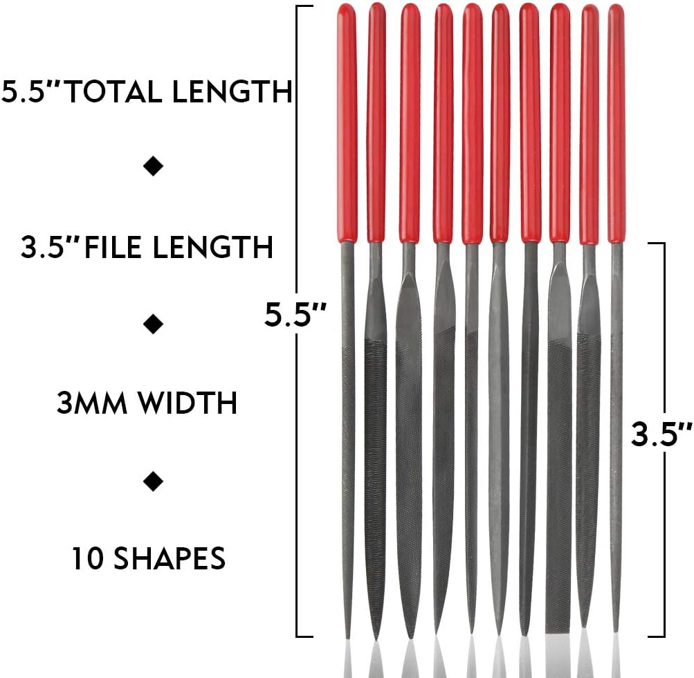 10Pcs Needle File Set Hardened Alloy Strength Steel Files- Mini Needle ...