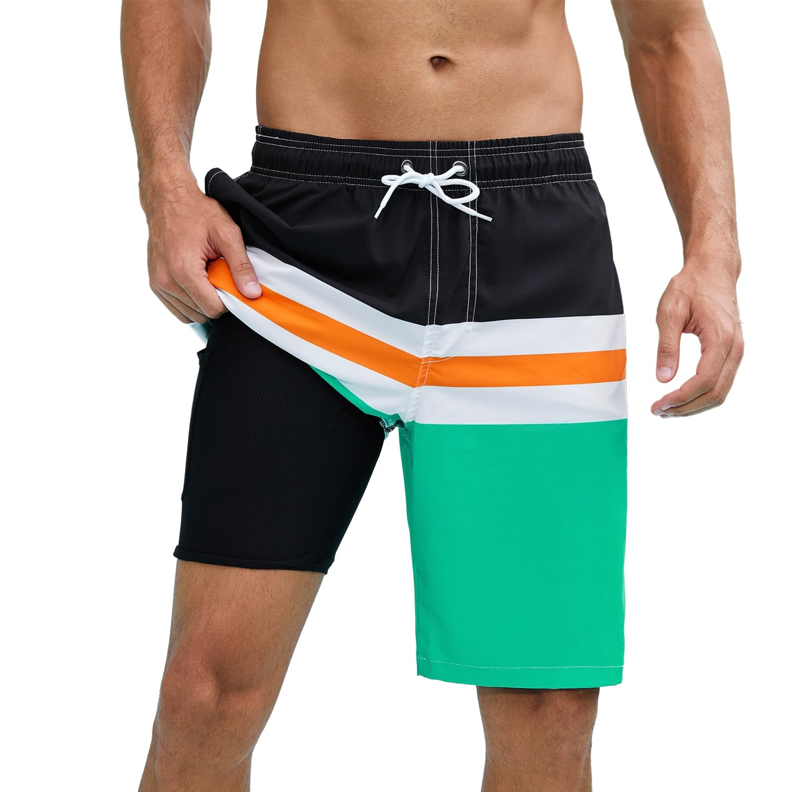 Arcweg Mens Swim Trunks with Compression Liner 9 inch 2 in 1 Shorts Big ...