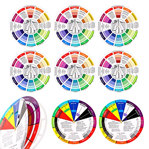 10 Pieces Color Paint Wheel Chart for Artist Kids Paint Mixing Learning ...