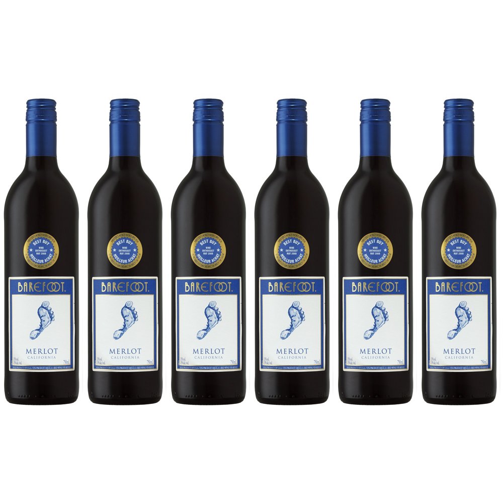 Barefoot Merlot Red Wine (Case of 6 x 75cl Bottles): Amazon.co.uk: Grocery