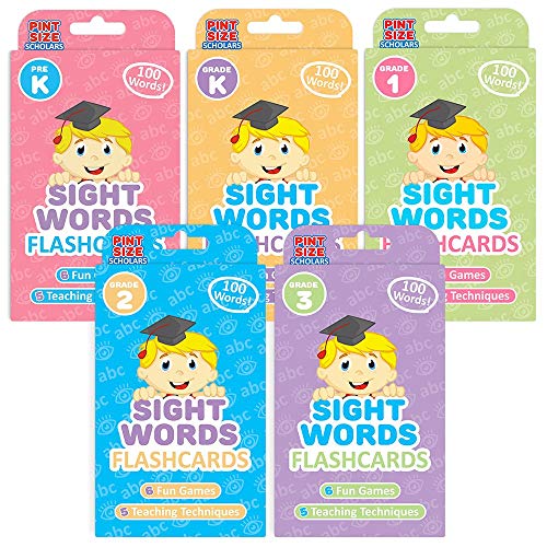 Pint-Size Scholars 100 Vocabulary Flash Cards for Sight Words - 6 ...