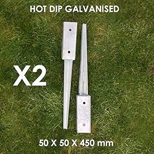 50mm Galvanised Fence Post Spikes 2 pack by Fencepostspikesuk: Amazon ...